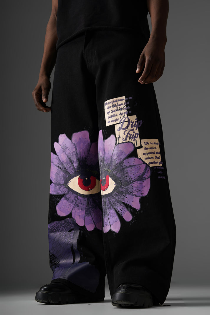 Bloom on Black Denims – Drip Trip